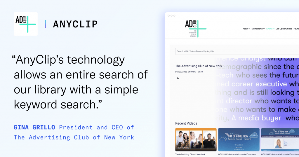Advertising Club of New York Launches Searchable, Interactive Digital Video Portal, Powered By ...